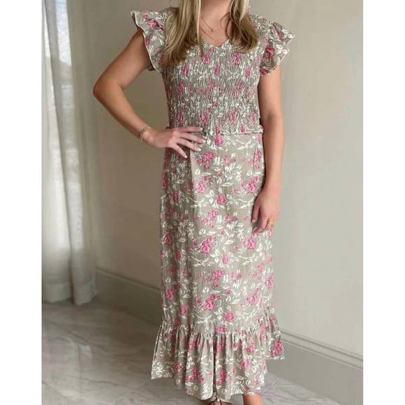 Anna Cate | Dresses | New Anna Cate Arabella Midi Dress Tan Rose In Tan ...